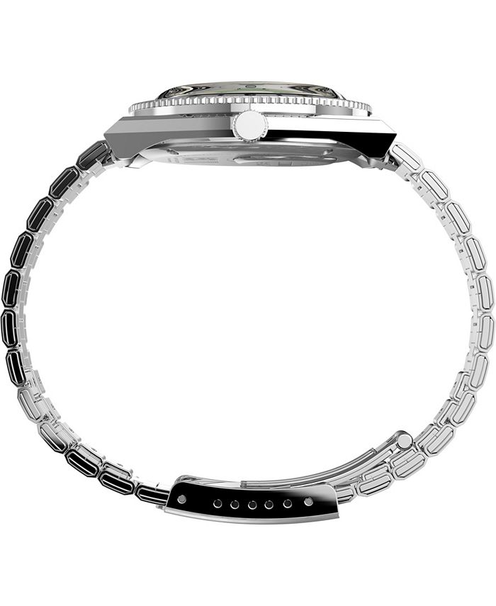 Timex Men's Q Coca Cola Silver-Tone Stainless Steel Bracelet Watch 38 ...