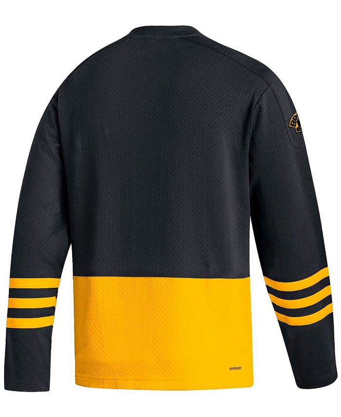 adidas Men's Black Boston Bruins Logo AEROREADY Pullover Sweater - Macy's