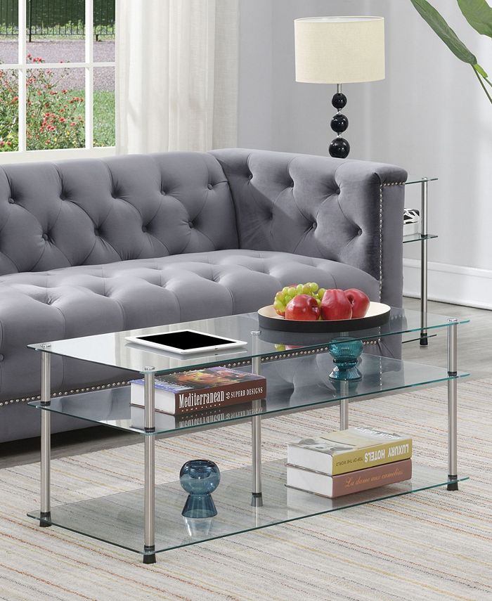 Convenience Concepts Designs2Go Classic Glass 3 Tier Coffee Table - Macy's