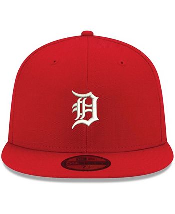 New Era Men's Red Detroit Tigers Logo White 59FIFTY Fitted Hat - Macy's