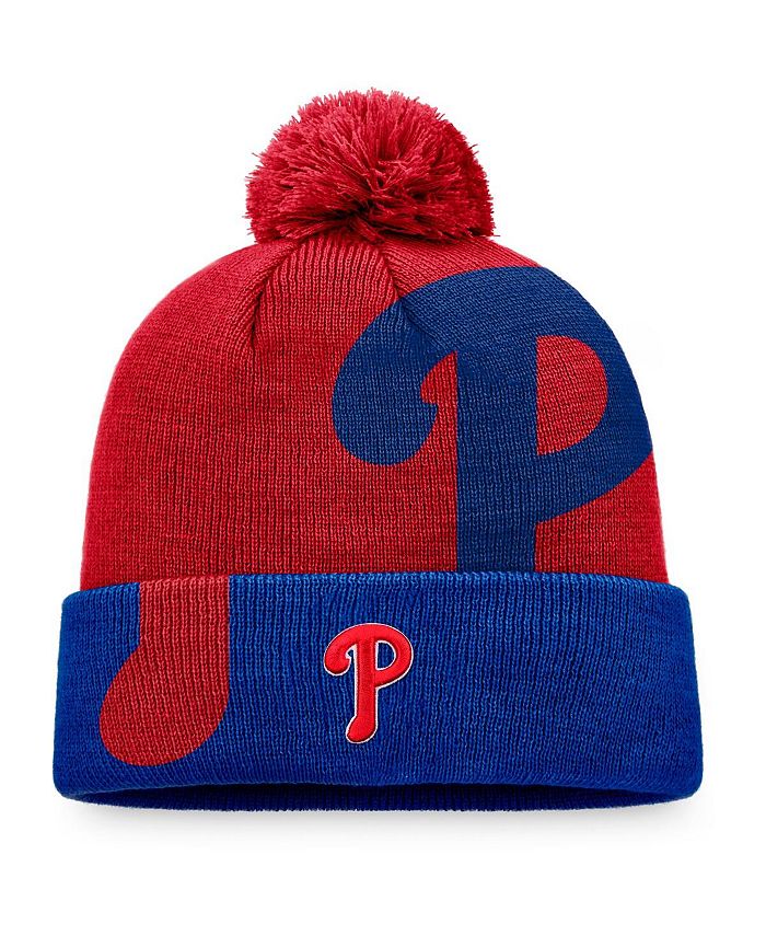 Fanatics Men's Red, Royal Philadelphia Phillies Block Party Cuffed Knit ...