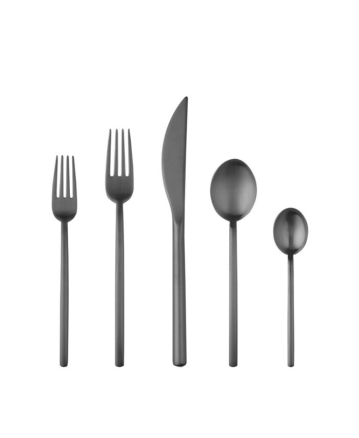 Mepra Due Ice Oro Nero Flatware Set, 5 Piece - Macy's