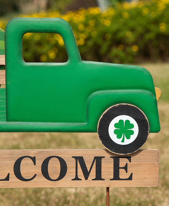 Glitzhome 24" St. Patrick's Truck Yard Stake or Wall Decor - Macy's