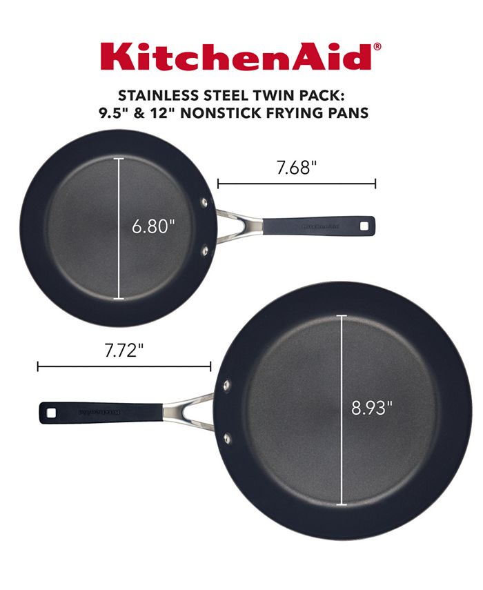 KitchenAid Stainless Steel 2 Piece Nonstick Induction Frying Pan Set ...