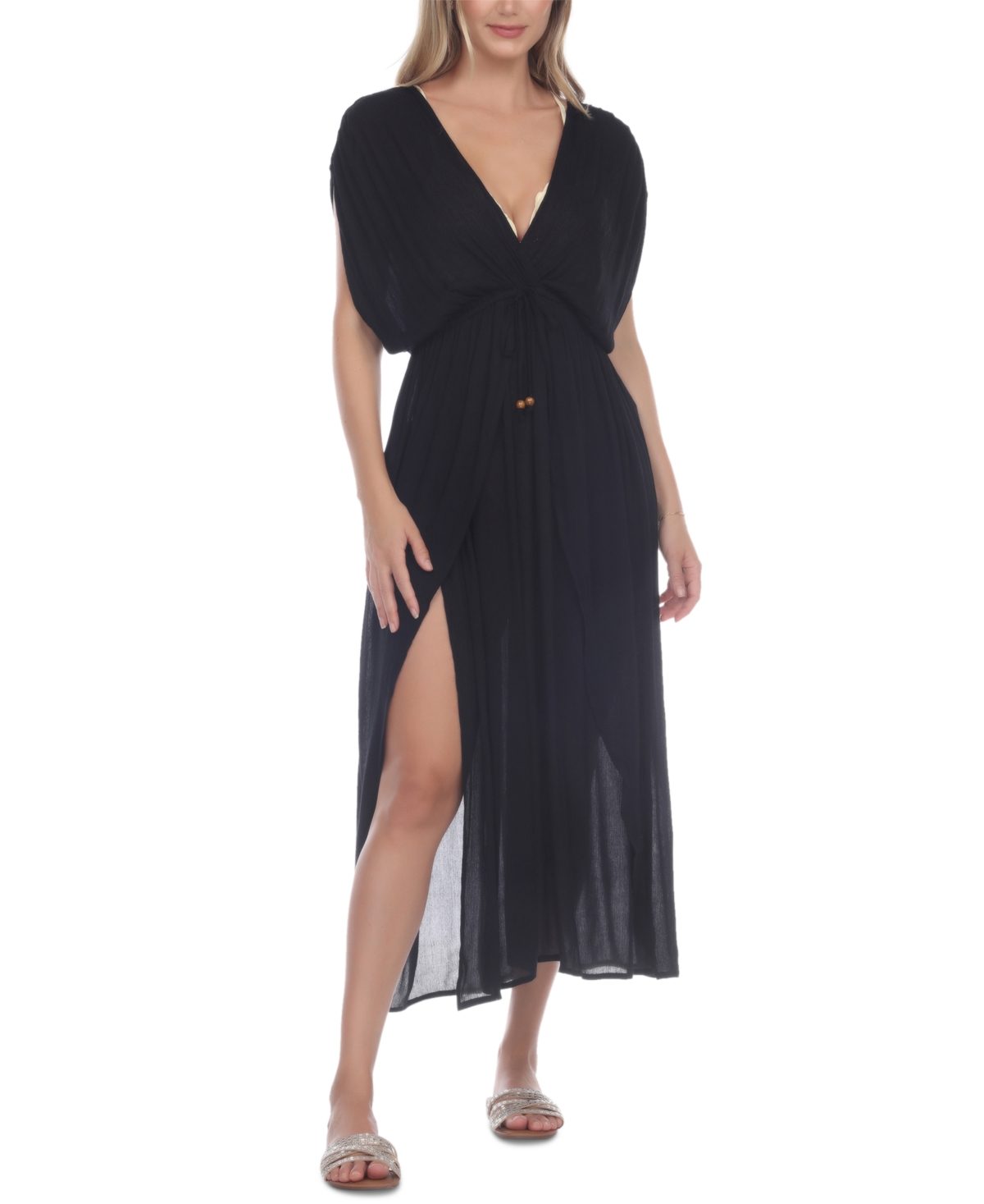 Click here for Raviya Front-Slit Cover-Up Dress - Black prices