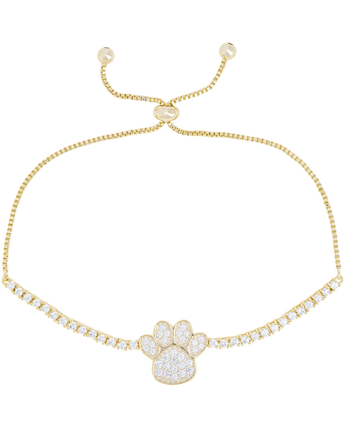 Click here for Cubic Zirconia Paw Adjustable Bolo Bracelet in Fin... prices