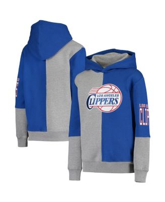 Big Boys Royal, Heathered Gray LA Clippers Hardwood Classics Split ...