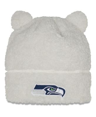 Little Boys and Girls White Seattle Seahawks Furry Knit Beanie - Macy's