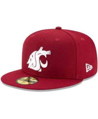 Men's Crimson Washington State Cougars Primary Team Logo Basic 59FIFTY ...