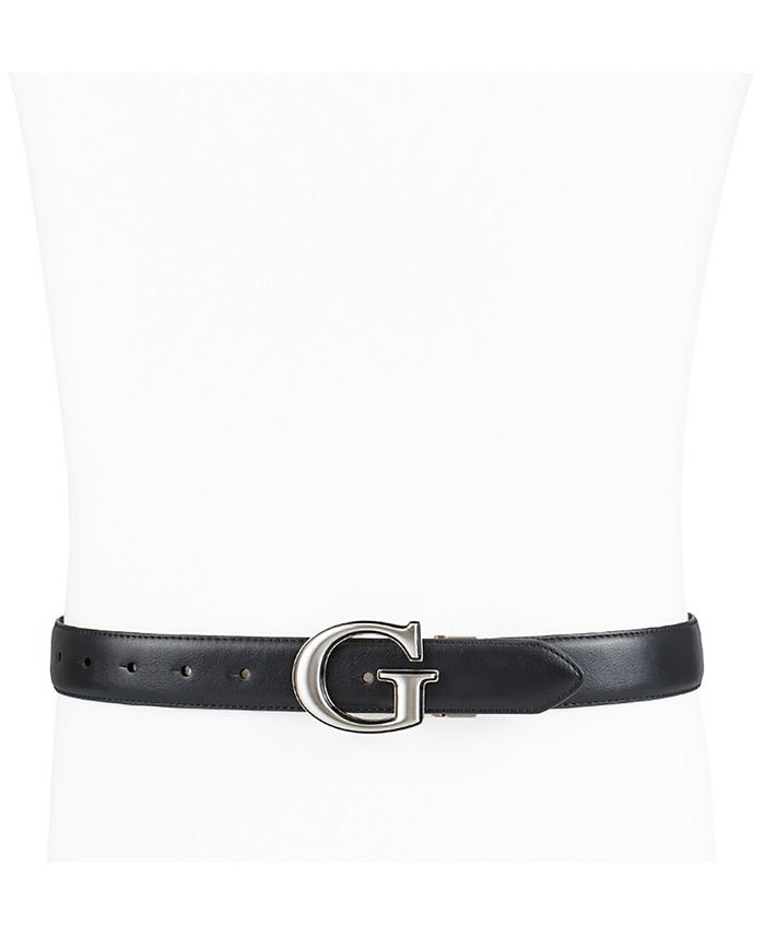 GUESS Men's Reversible G Monogram Buckle Belt - Macy's