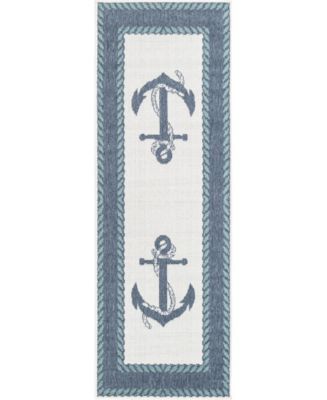 Bayshore Home Outdoor Shore Anchor 2' x 6' Runner Area Rug - Macy's