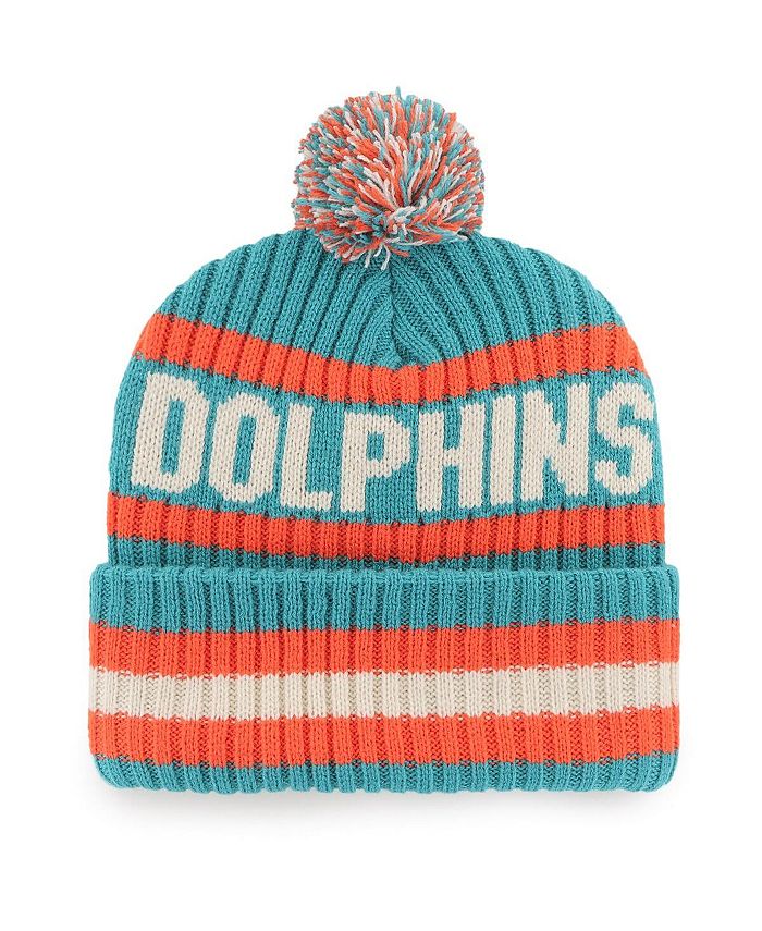 '47 Brand Men's Aqua Miami Dolphins Bering Cuffed Knit Hat with Pom ...