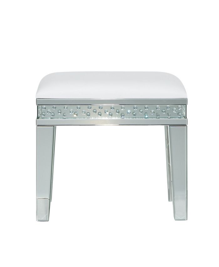 Rosemary Lane Medium-Density Fibreboard Wood Glam Stool - Macy's