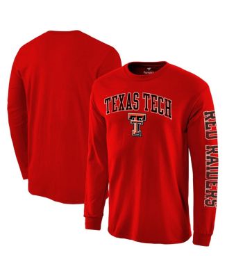 Men's Red Texas Tech Red Raiders Distressed Arch Over Logo Long Sleeve ...