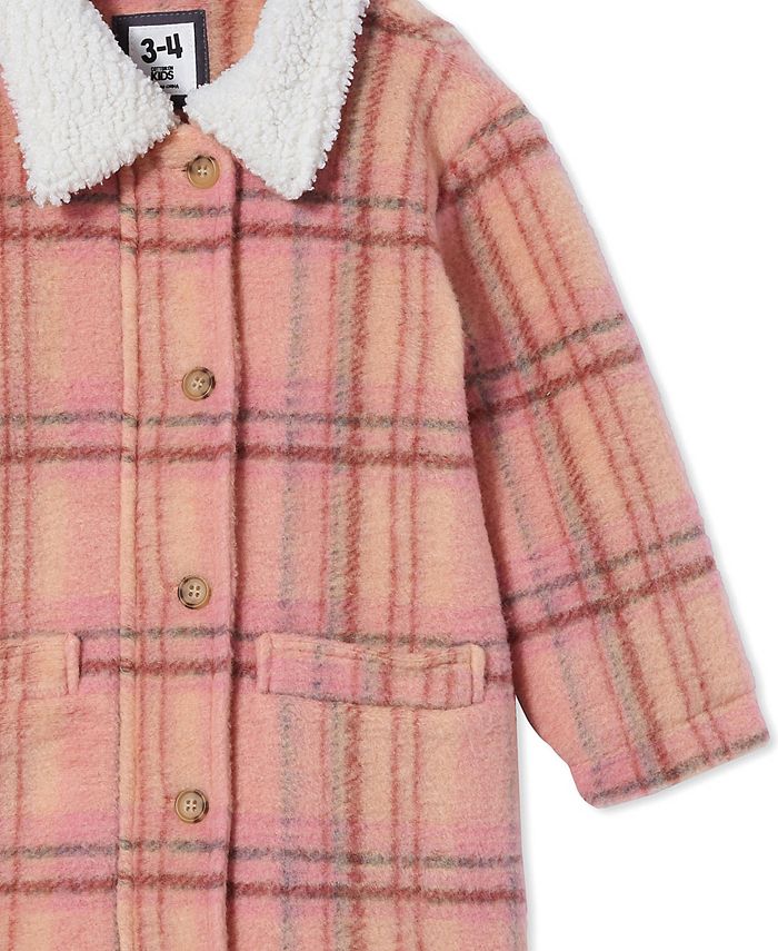 COTTON ON Little Girls Check Coat - Macy's