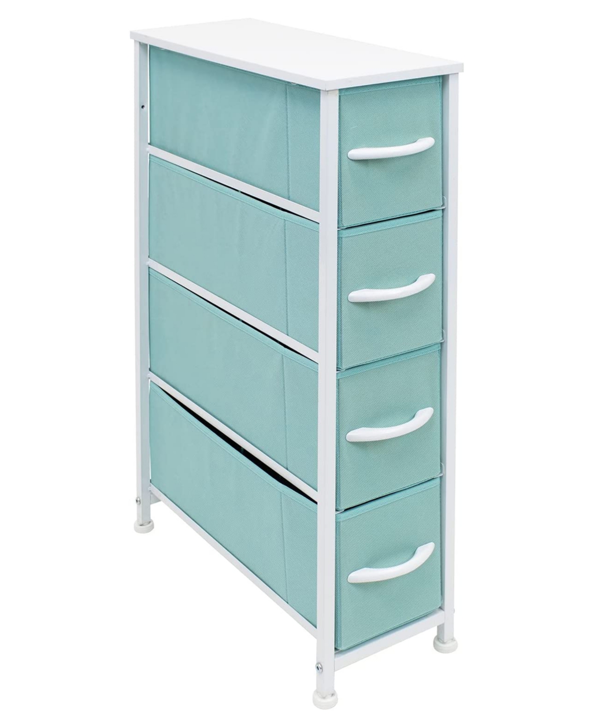 Click here for Sorbus Narrow 4 Drawers Dresser - Aqua prices