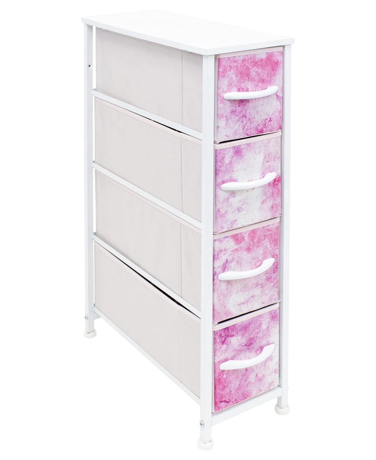 Click here for Sorbus Narrow 4 Drawers Dresser - Tie dye pink prices
