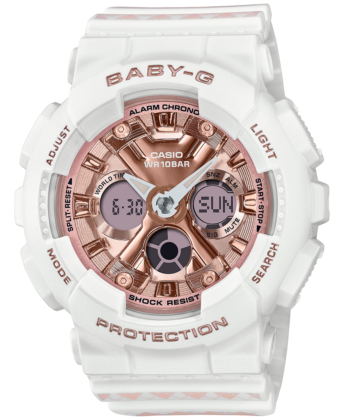 G-shock Baby-g Women's Analog Digital Pink Heart White Resin Strap ...