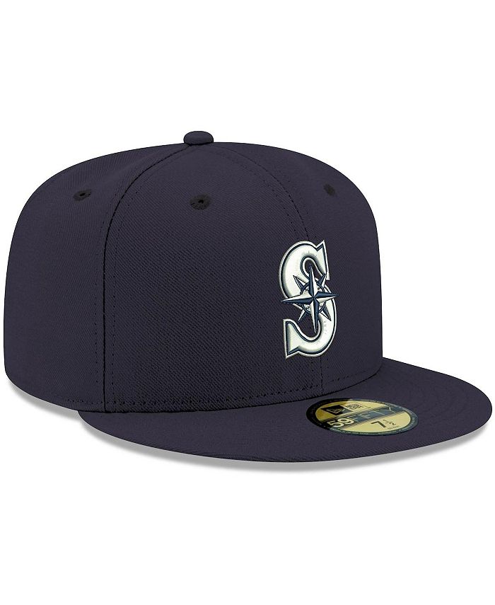 New Era Men's Navy Seattle Mariners Logo White 59FIFTY Fitted Hat - Macy's