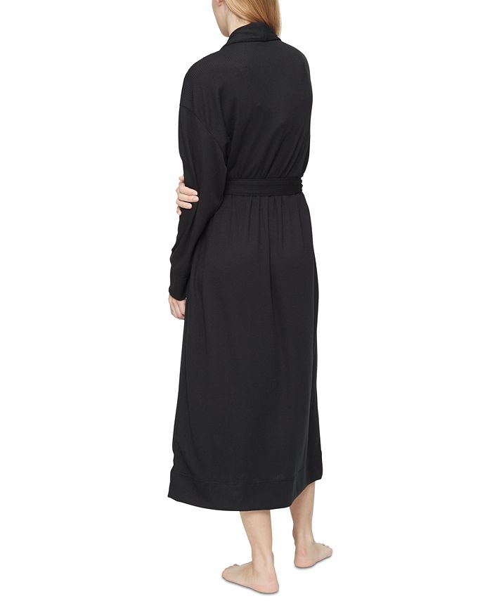 Calvin Klein Women's Wide-Ribbed Knit Ease Wrap Robe - Macy's