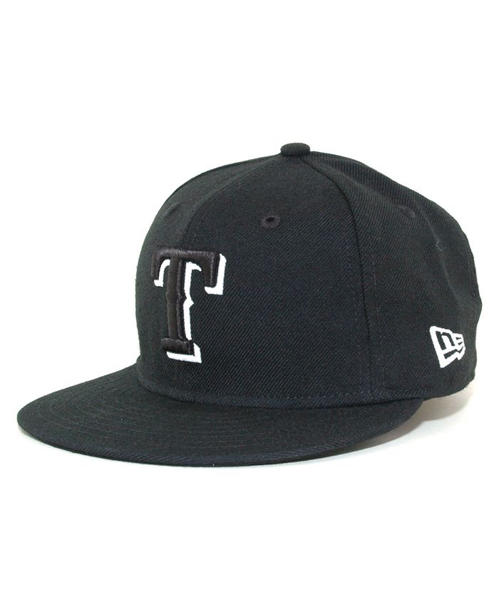 New Era Kids' Texas Rangers MLB Black and White Fashion 59FIFTY Cap ...