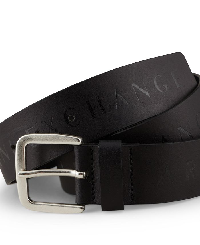 A|X Armani Exchange Men's Classic Logo Print Leather Belt - Macy's