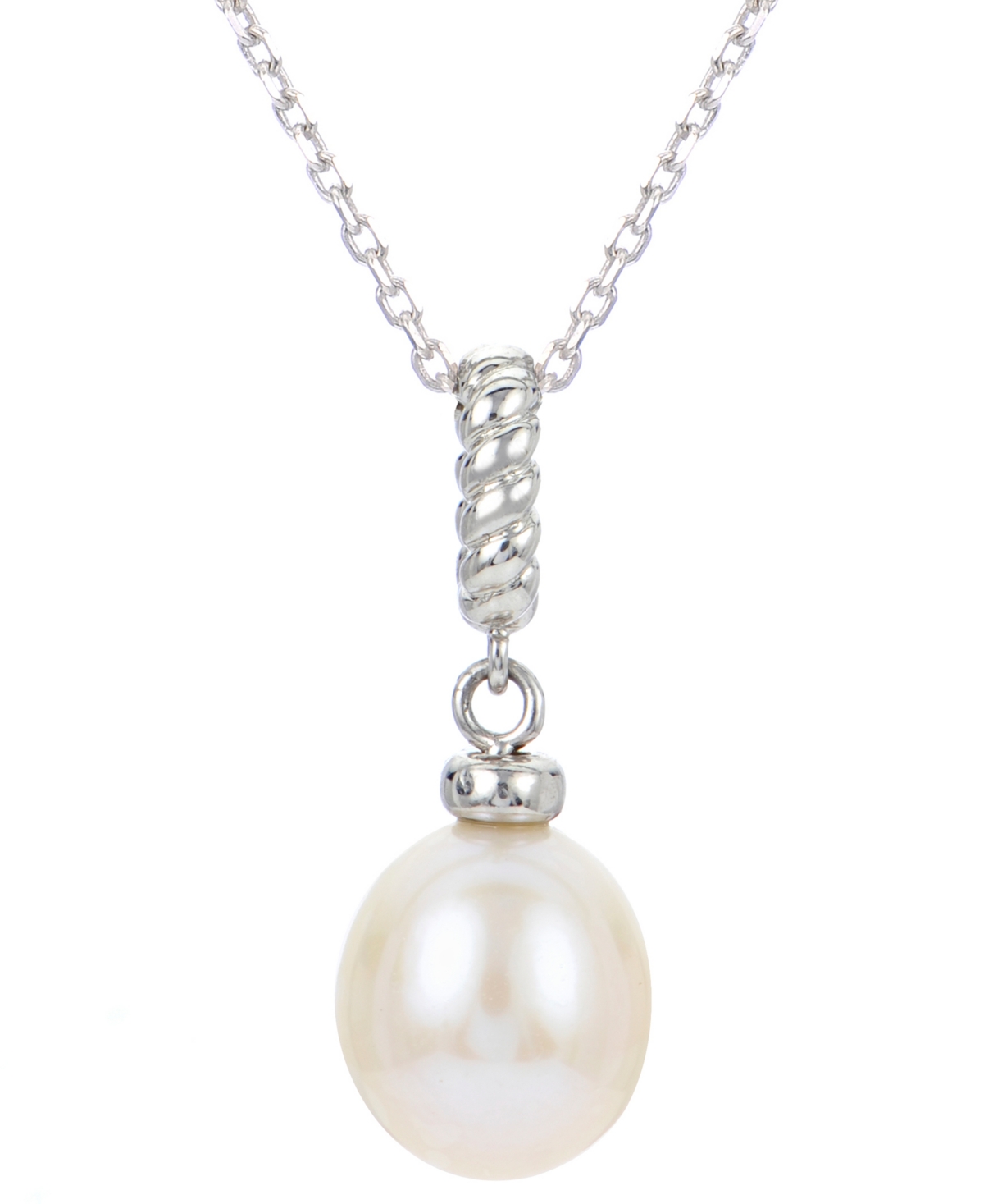 Click here for Cultured Freshwater Pearl (8mm) Twist Rope Pendant... prices