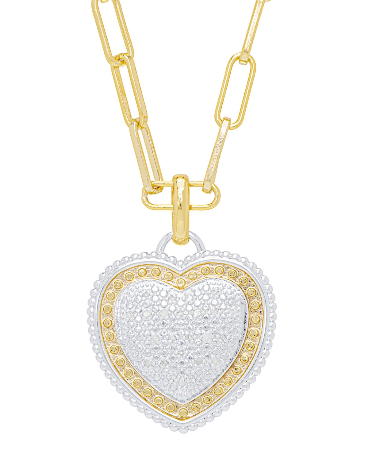 Click here for Macys Womens Diamond Accent Heart Paperclip Neckla... prices