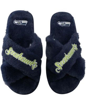 Women's FOCO Seattle Seahawks Script Cross Slide Slippers - Macy's