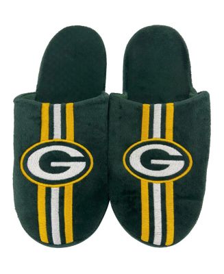 Men's FOCO Green Bay Packers Striped Team Slippers - Macy's