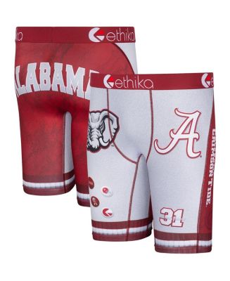 Men's Ethika Gray, Crimson Alabama Crimson Tide Schoolin' Boxers Briefs ...