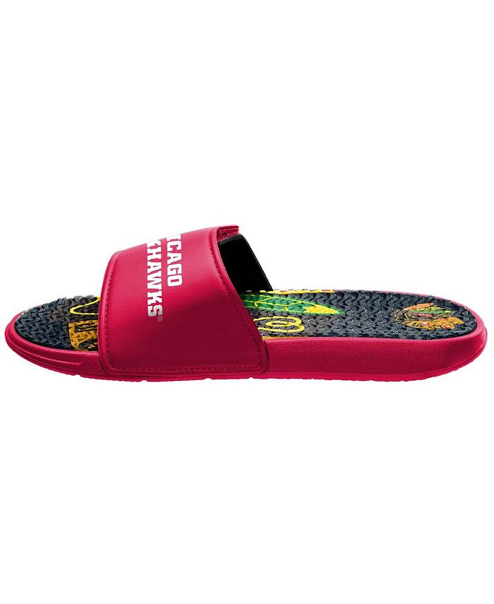 FOCO Men's Chicago Blackhawks Wordmark Gel Slide Sandals - Macy's