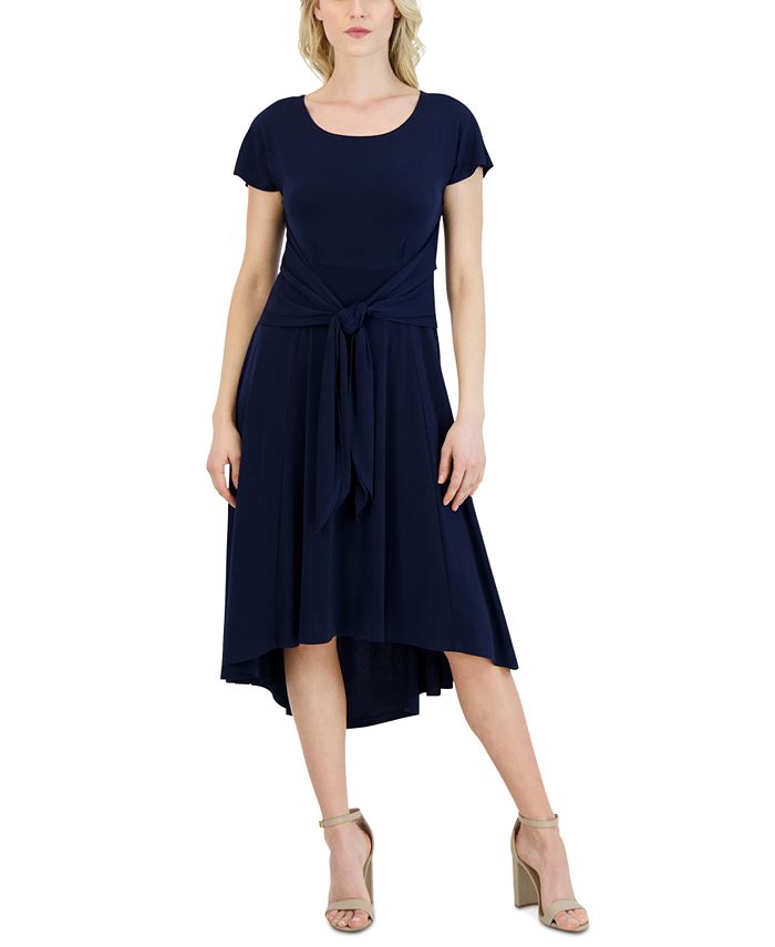 Robbie Bee Petite Tie Waist Midi Dress - Macy's