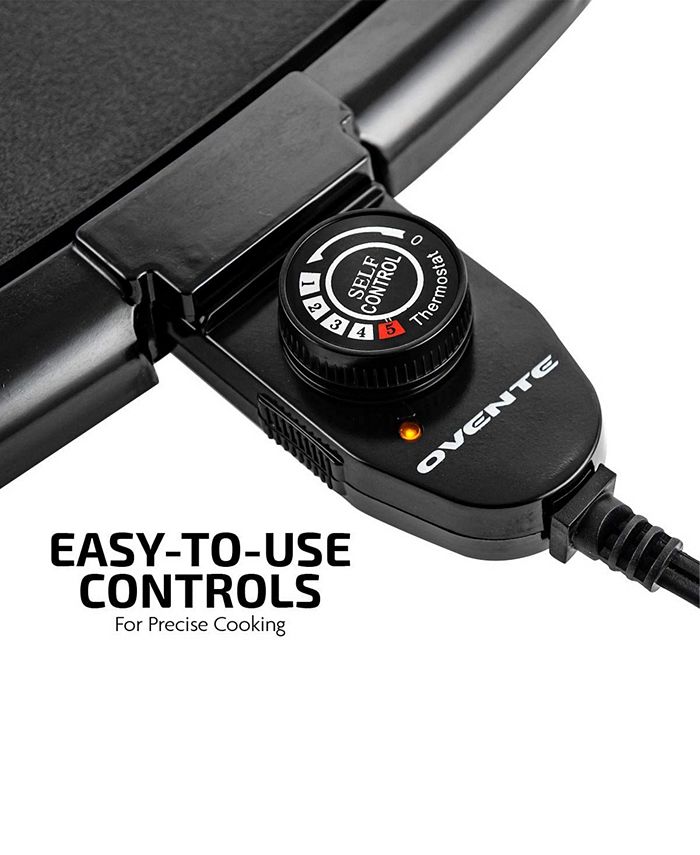 OVENTE Electric Griddle, Temperature Probe and Control Knob, Indicator ...