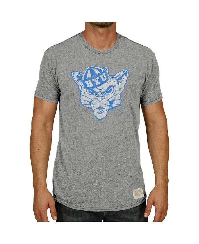Original Retro Brand Men's Heathered Gray BYU Cougars Vintage-Like Logo ...