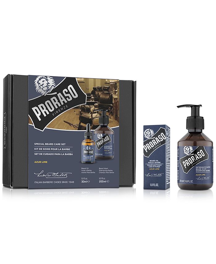 Proraso 2-Pc. Beard Care Set For Full Or Long Beards - Azur Lime Scent ...