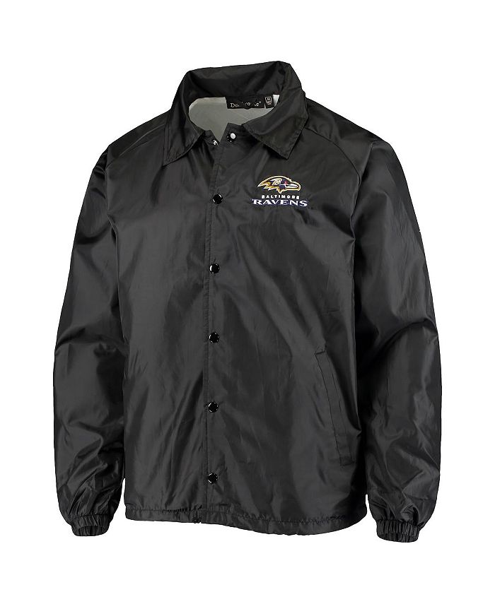 Dunbrooke Men's Black Baltimore Ravens Coaches Classic Raglan Full-Snap Windbreaker Jacket - Macy's