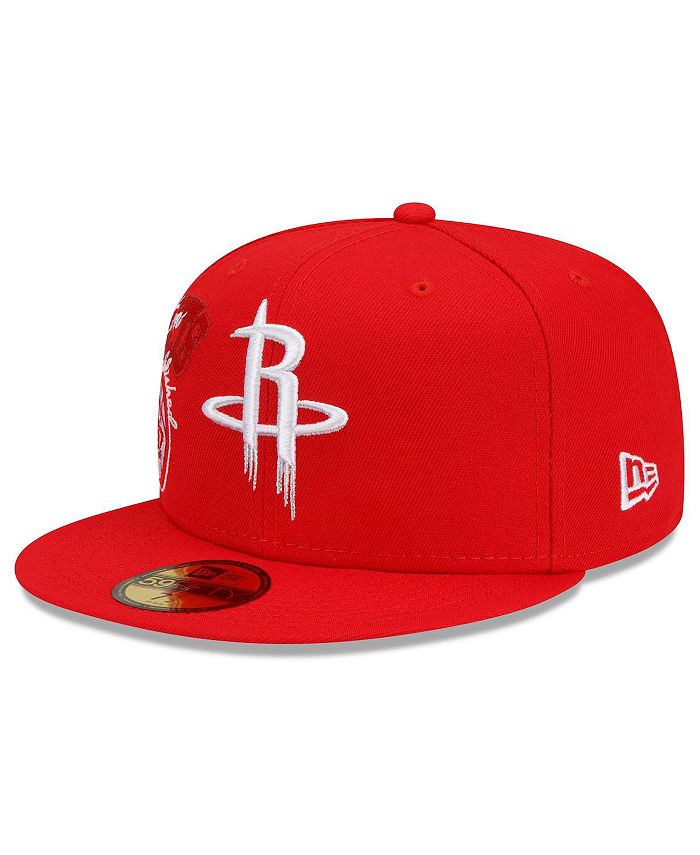 New Era Men's Red Houston Rockets Back Half Team 59FIFTY Fitted Hat ...