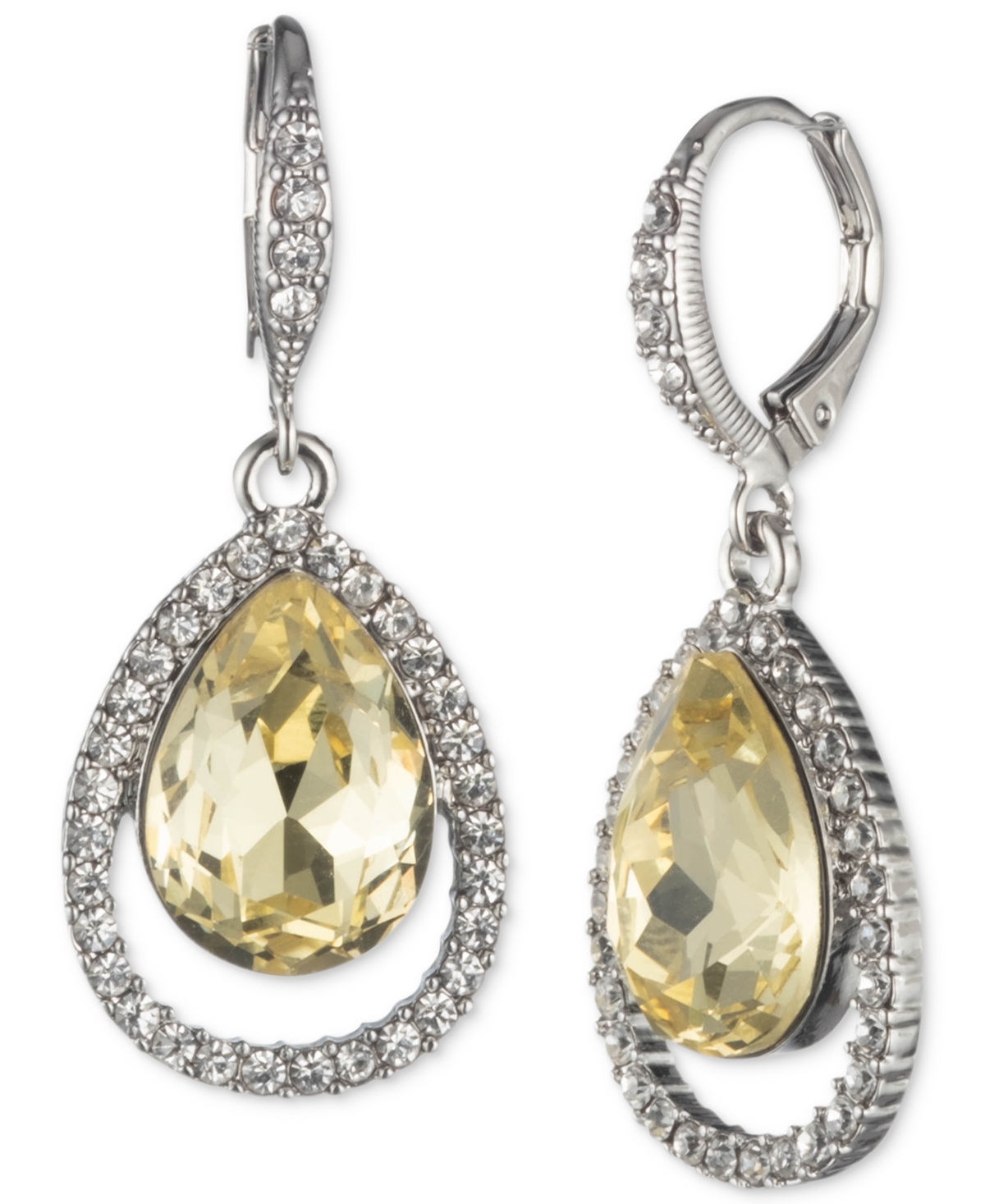 Givenchy Pave Crystal Orb Pear Drop Earrings by GIVENCHY