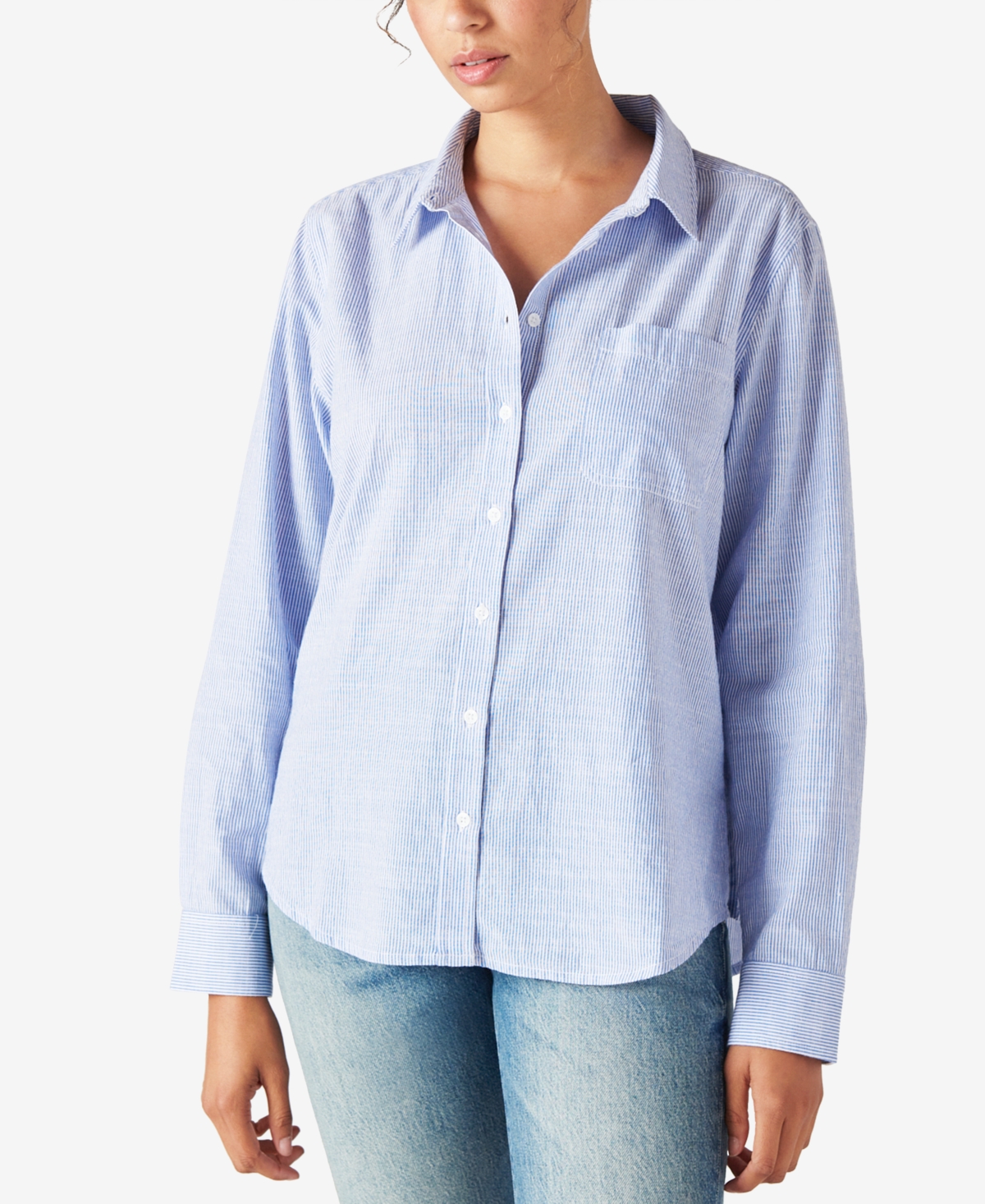 Click here for Lucky Brand Womens Cotton The Boyfriend Button-Dow... prices
