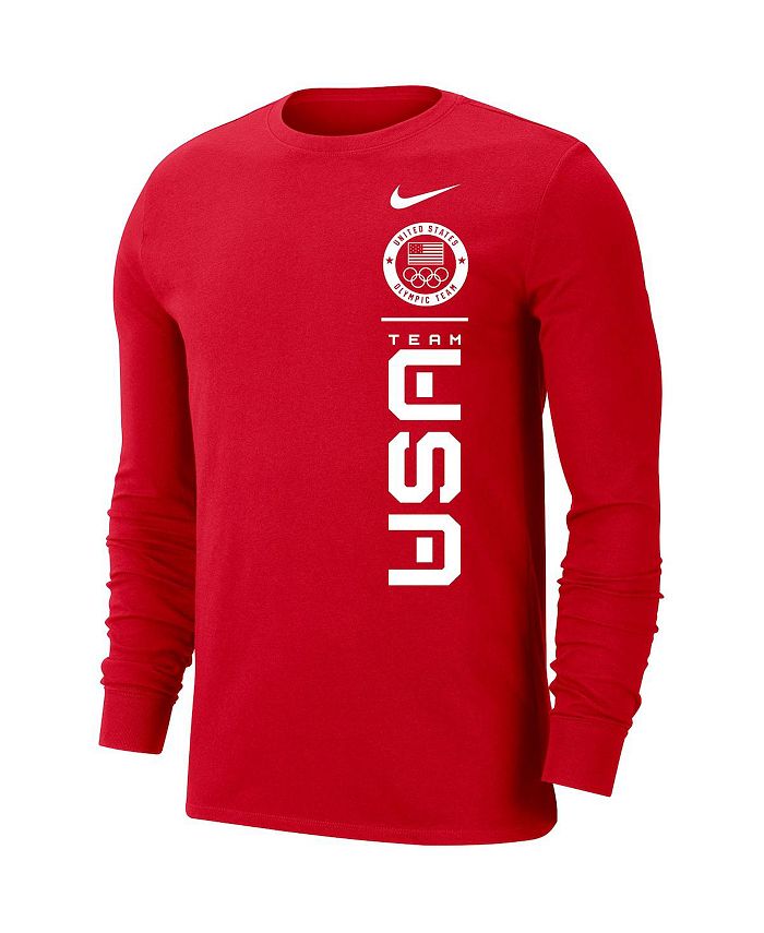 Nike Men's Red Team USA Long Sleeve T-shirt - Macy's