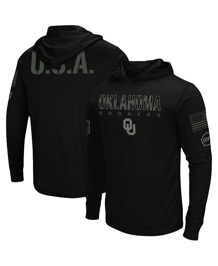 Colosseum Men's Black Oklahoma Sooners OHT Military-Inspired Appreciation Hoodie Long Sleeve T ...