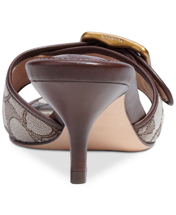 COACH Women's Margot Kitten-Heel Slide Sandals & Reviews - Sandals ...