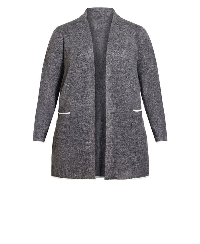 Avenue Plus Size Soft Plain Cardigan Sweater & Reviews - Sweaters ...