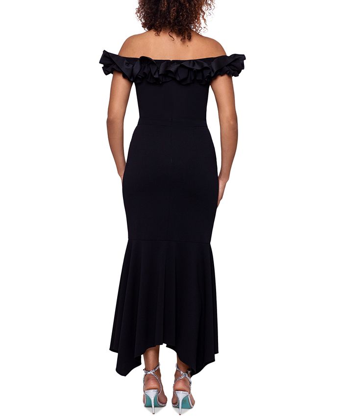 XSCAPE Ruffled Off-The-Shoulder Dress - Macy's
