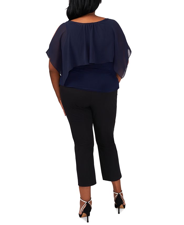 MSK Plus Size Beaded Overlay Top - Macy's