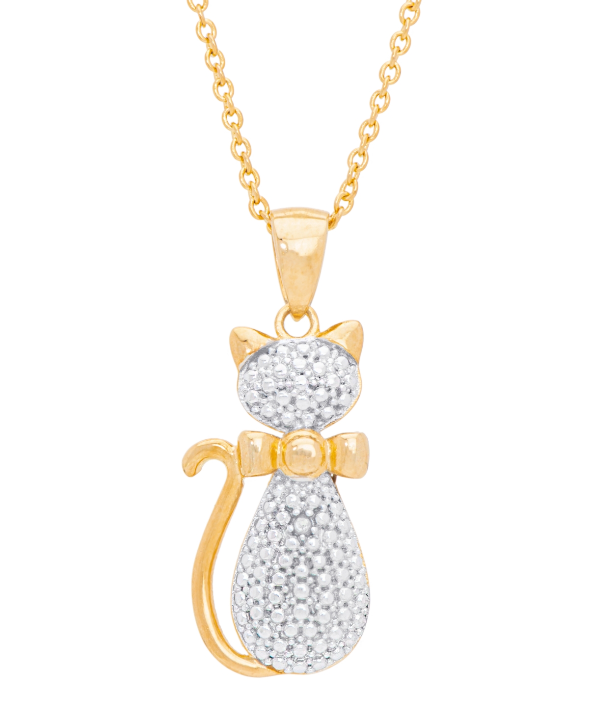 Click here for Diamond Accent Cat Pendant 18 Necklace in 14K Gold... prices