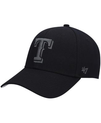 Men's '47 Texas Rangers Black On Black Mvp Adjustable Hat - Macy's