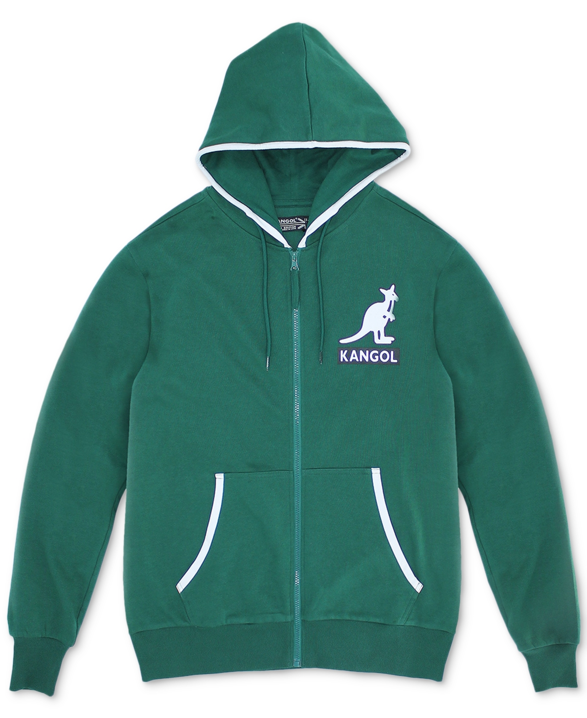 Kangol Men's Tennis Regular-fit Logo-print Full-zip Hoodie In Dark ...