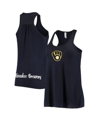 Women's Soft As A Grape Navy Milwaukee Brewers Front Back Tank Top - Macy's